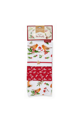 Cooksmart A Winters Tale Tea Towels Set of 3 | DIY at B&Q