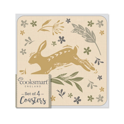 Cooksmart Pack of 4 Woodland Coasters