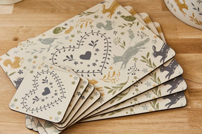 Cooksmart Pack of 4 Woodland Coasters