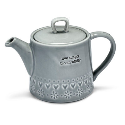 Cooksmart Purity Grey Tea Pot 770ml | DIY at B&Q