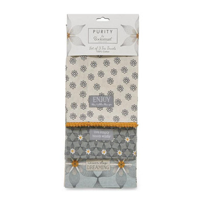 Cooksmart Purity Tea Towel 3pk One Colour (One Size)
