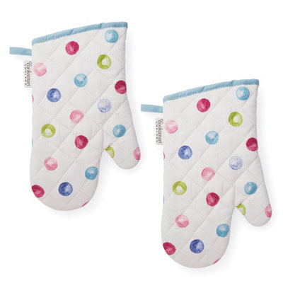 Cooksmart Spotty Dotty Set of 2 Gauntlets | DIY at B&Q