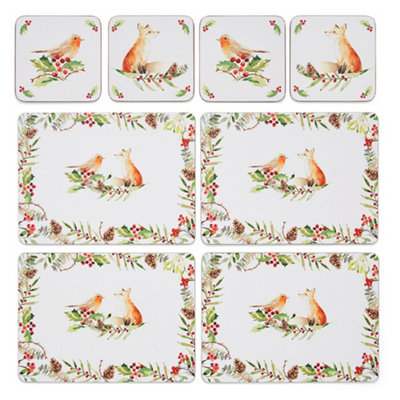 Cooksmart Winters Tale Placemats and Coasters, Set of 4 | DIY at B&Q