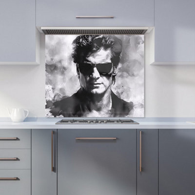 Cool Icon in Monochrome Premium Glass Kitchen Splashback W900mm x ...