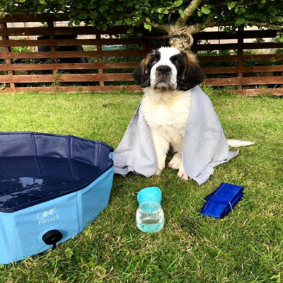 COOL PAWS Collapsible Dog Pool 120x30cm Foldable Paddling Pool for Kids ...