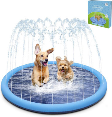 COOL PAWS Non-Slip Sprinkler Splash Pad for Kids & Dog 100cm Sprinkler ...