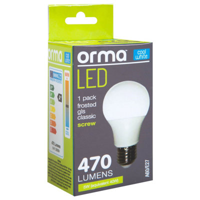 Cool White 5W Screw Base Classic LED Frosted Light Bulb Orma