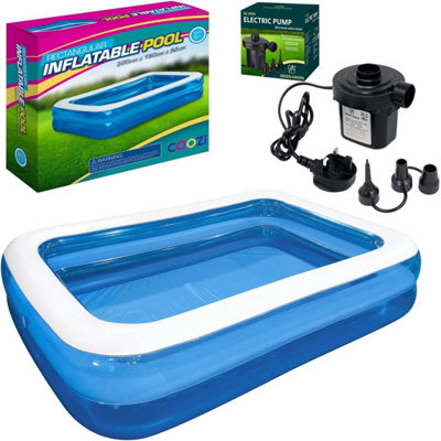 COOZi 2.6m Premium Family Paddling Pool for Kids and AC Electrical Air ...