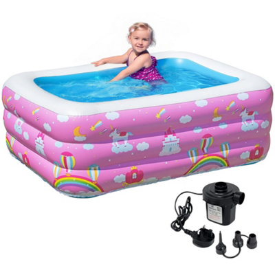 COOZi Paddling Pool Unicorn 1.4M Small Inflatable Pool for Kids ...