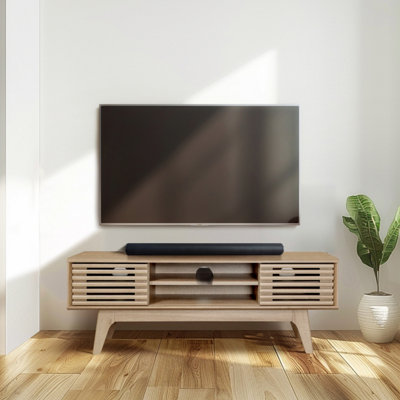 Copen Riviera Oak 120cm TV Unit Cabinet for TVs up to 55", TV Stand ...