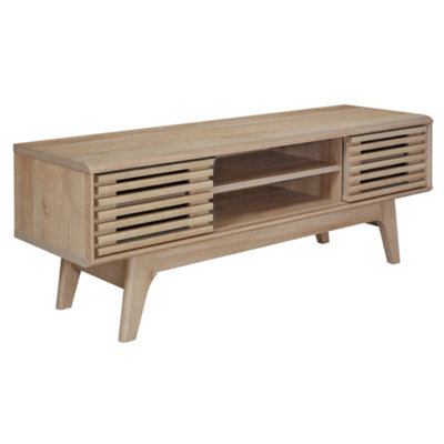 Copen Riviera Oak 120cm TV Unit Cabinet for TVs up to 55", TV Stand ...