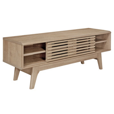 Copen Riviera Oak 120cm TV Unit Cabinet for TVs up to 55", TV Stand ...