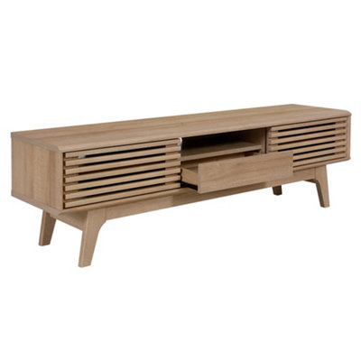 Copen TV Unit Riviera Oak With Storage Cabinets 150cm