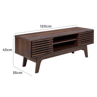 Copen Walnut 120cm TV Unit Cabinet for TVs up to 55", TV Stand with 2 ...