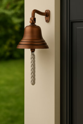Copper Bell Bar Accessories for Home Pub Hand Bell Wall Mounted Bar ...