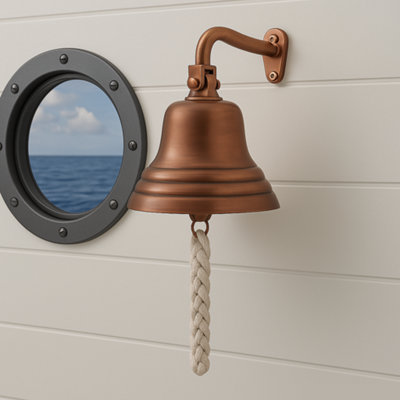 Copper Bell Bar Accessories for Home Pub Hand Bell Wall Mounted Bar ...