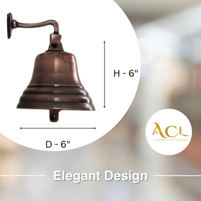 Copper Bell Bar Accessories for Home Pub Hand Bell Wall Mounted Bar ...