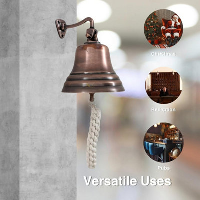 Copper Bell Bar Accessories for Home Pub Hand Bell Wall Mounted Bar ...