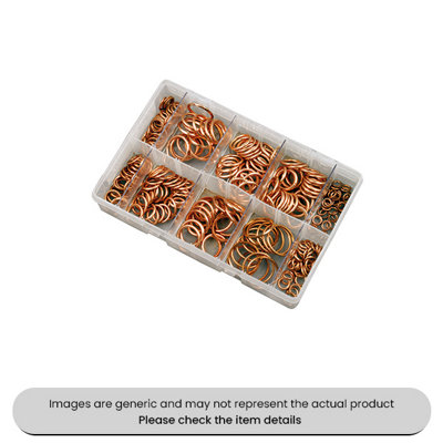 Copper Compression O-Rings Washers Metric Asrsorted Box 250pcs