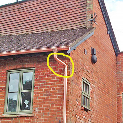 Copper Downpipe Swan Neck For 80mm Downpipe