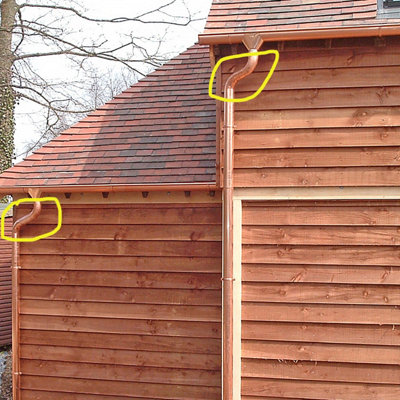 Copper Downpipe Swan Neck For 80mm Downpipe