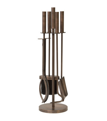 Copper Fireside Companion Set Round H50Cm W15Cm | DIY at B&Q