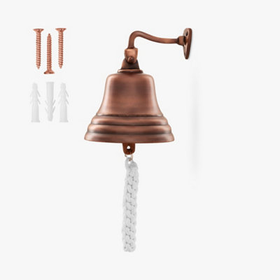 Copper Hand Bell Bar Accessories for Home Pub Wall Mounted Bar Bell ...