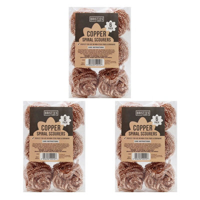 Copper Spiral Scourer 6PCS x 3PACK Brown (One Size)