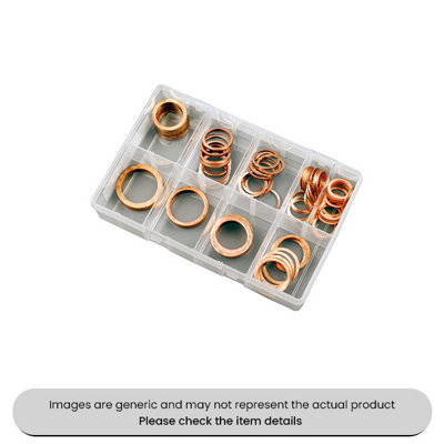Copper Washers & O-Rings Large Sizes Asrsorted Box 90pcs