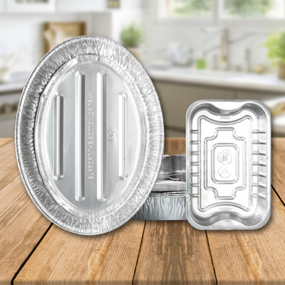 Coppice Aluminium Foil Roasting Tray Combo for Roasting, Grilling & BBQ ...