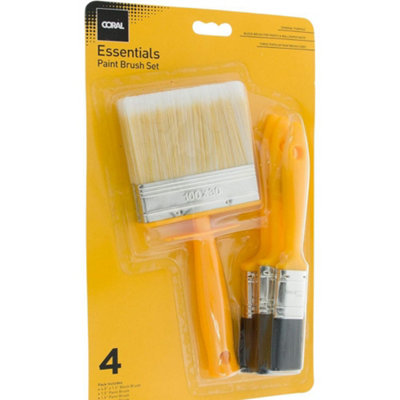 Coral -Essentials Paint Brush Set - 4 Pack