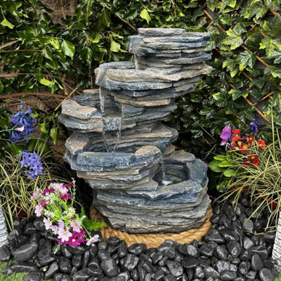 Buy Corallina Rock Effect Solar Water Feature at B&Q
