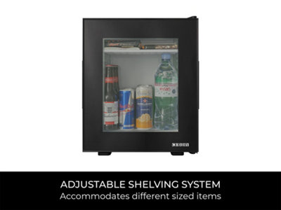 Corby Eton 20L Glass Door Minibar in Black