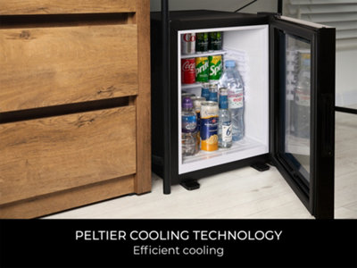 Corby Eton 35L Glass Door Minibar in Black