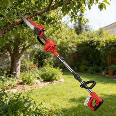 Cordless 2-in-1 Pole Saw & 8-Inch Mini Chainsaw for High Branch Pruning ...