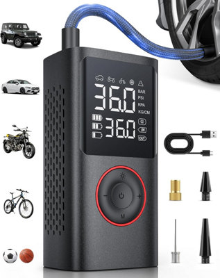 Cordless Car Tire Inflator 150 PSI Portable Air Compressor with Auto ...