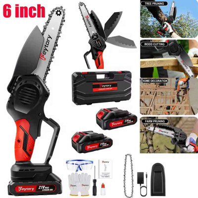 Cordless Chainsaw Electric, Garden Chainsaw Tree Trimming Wood Cutting ...