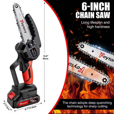 Cordless Chainsaw Electric, Garden Chainsaw Tree Trimming Wood Cutting ...
