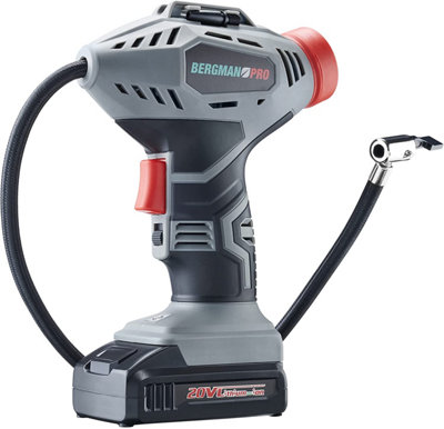 Cordless Digital Tyre Inflator Portable Air Compressor with Light Auto Shut Off and Rechargeable Battery H26 x W17 x D8cm