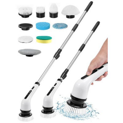 CORDLESS ELECTRIC CLEANING BRUSH WITH 9 REPLACEABLE BRUSH HEADS, SHOWER ...