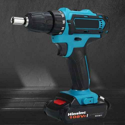 Cordless Electric Drill Driver Kit Dual Battery Power Tool Set UK