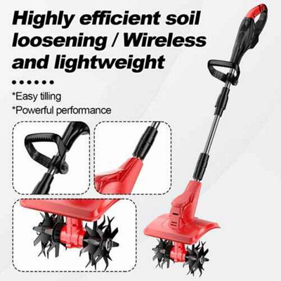 Cordless Electric Garden Tiller Cultivator Rotavator Powerful Soil Tool ...