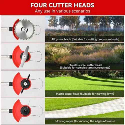 Cordless Grass Trimmer 21V Strimmer Garden Edger Cutter, 2 Battery Kit