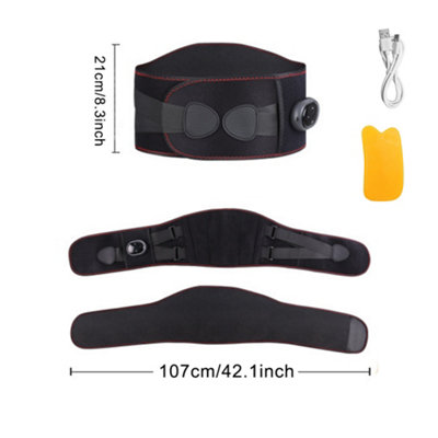Cordless Heated Back & Waist Massager Belt, Vibration Therapy for Pain ...