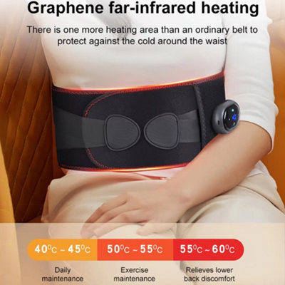 Cordless Heated Back & Waist Massager Belt, Vibration Therapy for Pain ...