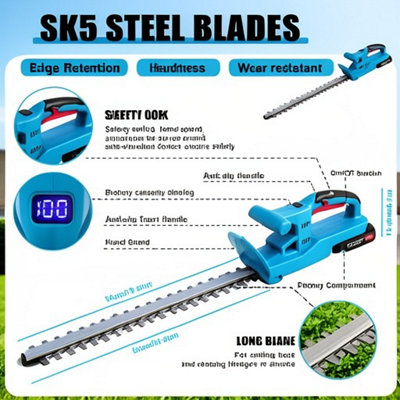 Cordless hedge trimmer, brushless tree branch cutter battery powered, 2 ...