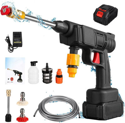 Cordless High Pressure Washer Portable Water Gun with 5m Hose Battery ...