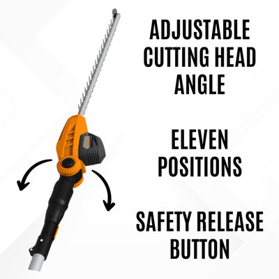 Cordless Pole Hedge Trimmer with Battery & Charger - Extends to 2.6m ...