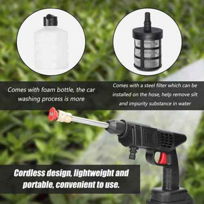 Cordless Pressure Washer Gun, Water Cleaner, 2 Batteries, 6 in 1 Nozzle Kit