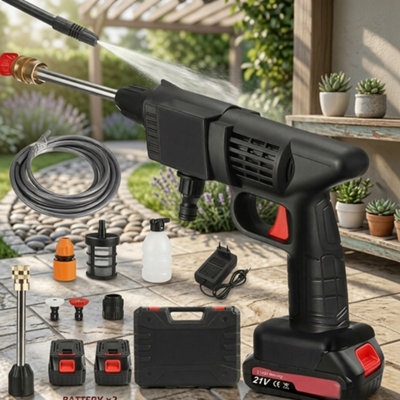Cordless Pressure Washer Gun, Water Cleaner, 2 Batteries